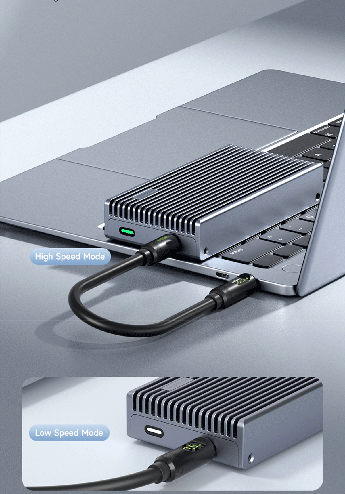 Vỏ SSD Hagibis 40Gbps USB4 M.2 NVMe có màn hình LED Cáp USB4 cho ...