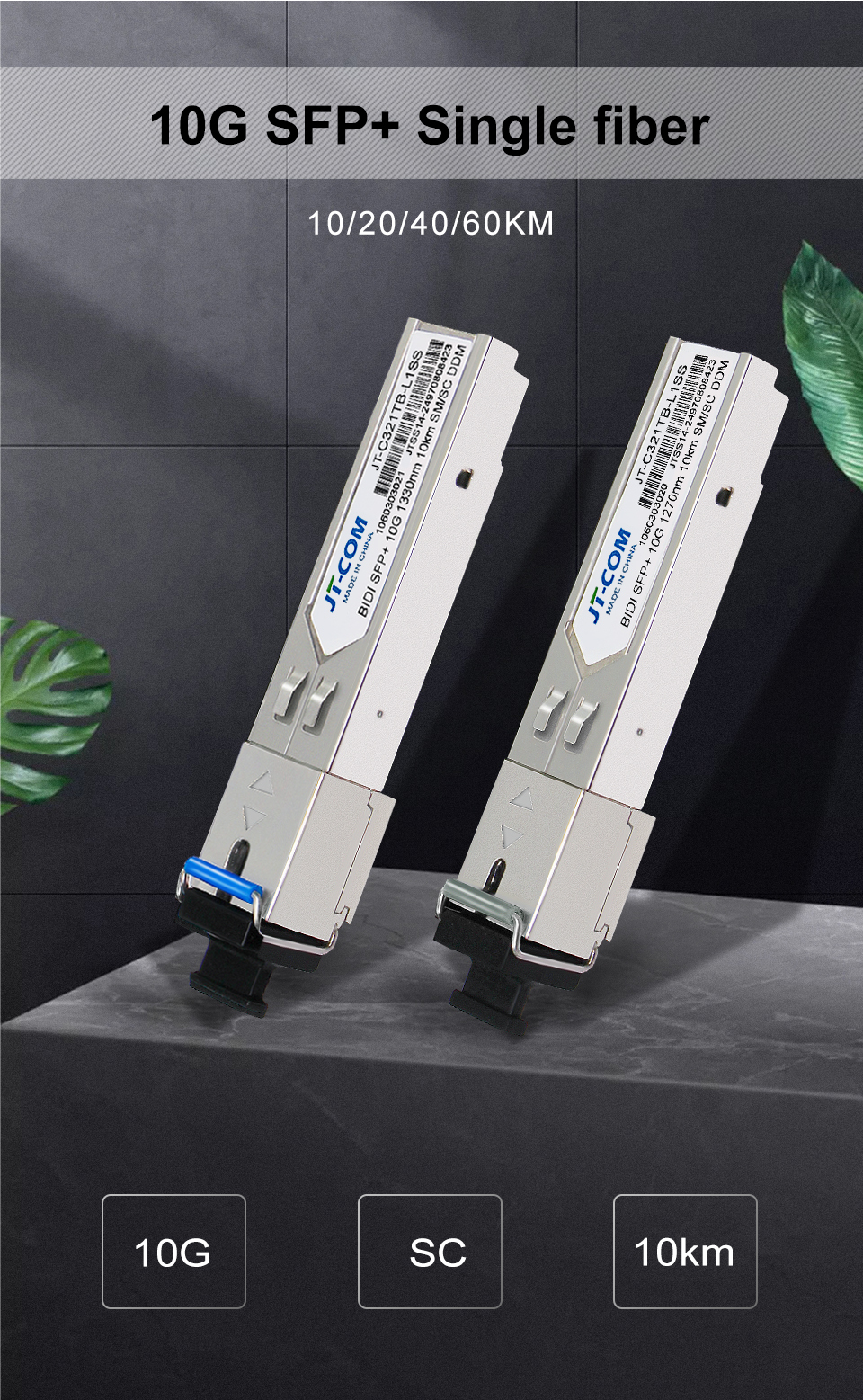 Mô-đun 10G SFP + SC 10KM BiDi Mô-đun thu phát quang một chế độ cho H3C ...