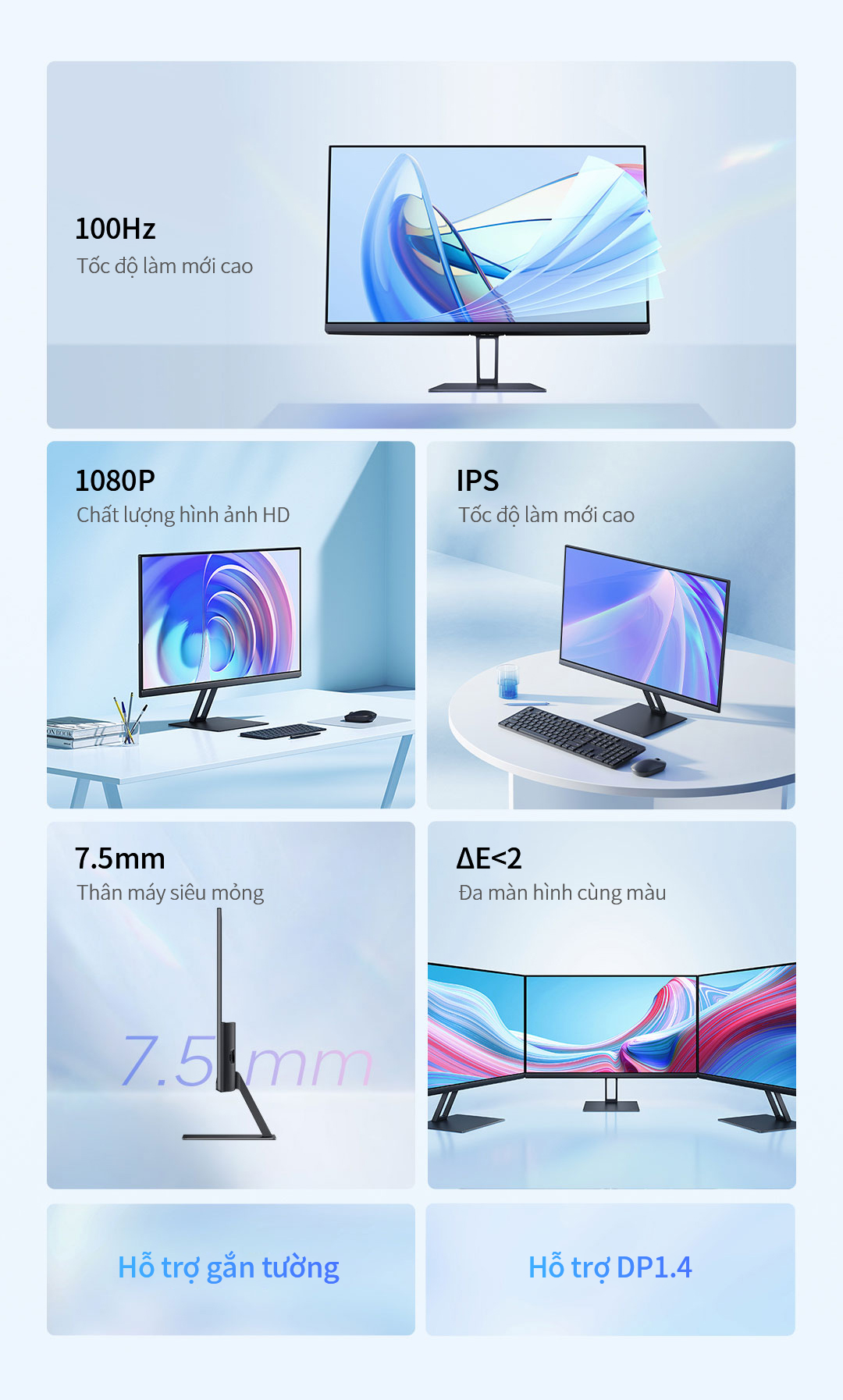 Màn hình máy tính Redmi 23,8 inch, Độ phân giải 1080p, Tốc độ làm mới ...