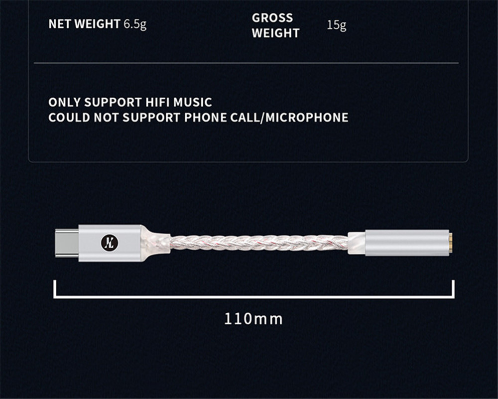 Jcally JM20 Max Bộ khuếch đại mã có thể bảo vệ Loại c sang 3,5mm Bộ ...
