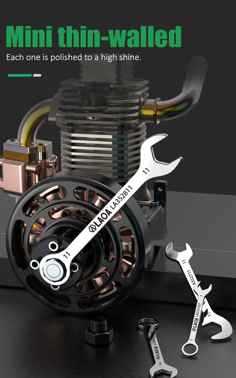 Laoa 8 Cái / 10 Chiếc Mini Đôi Mở Đầu Cờ Lê Bộ Số Liệu SAE 4-11 Mm 5 / 32-7 / 16 "Có Túi Bảo ...