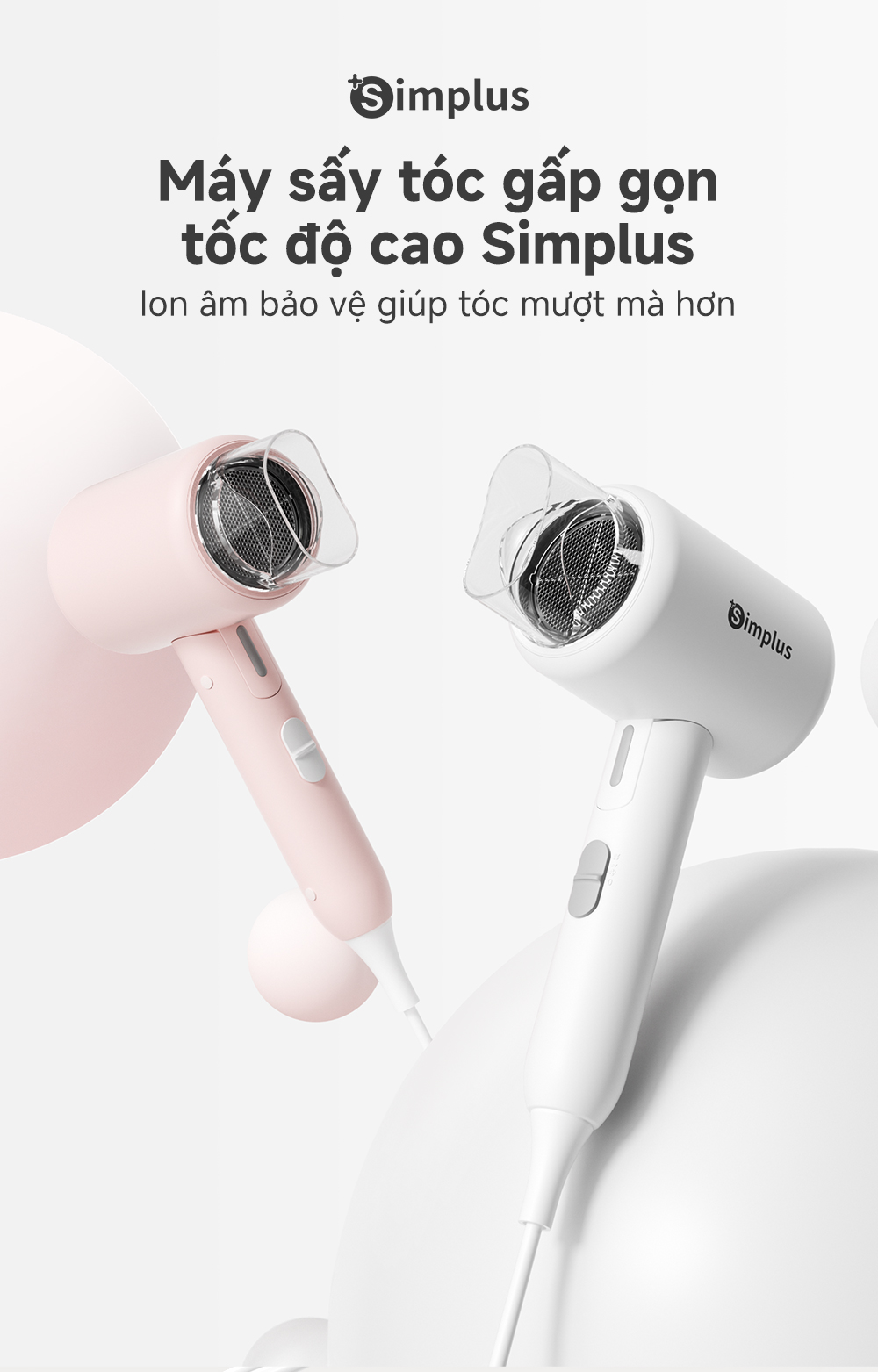 Máy sấy tóc Simplus CFJH008 Có thể gấp gọn Ion âm bảo vệ tóc 3 mức điều chỉnh nhiệt 3 màu sắc ...