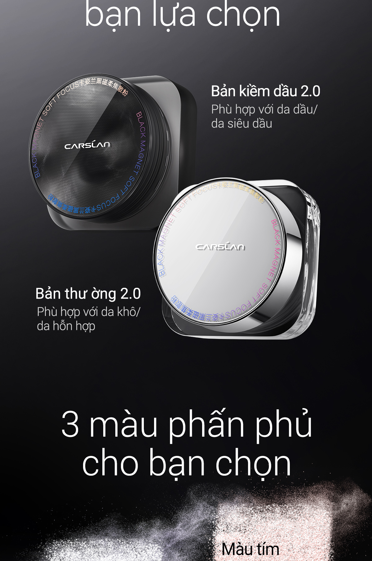 Phấn phủ Black Magnet Carslan Phiên Bản Mới 2.0 Kiềm Dầu Và Lành Tính ...
