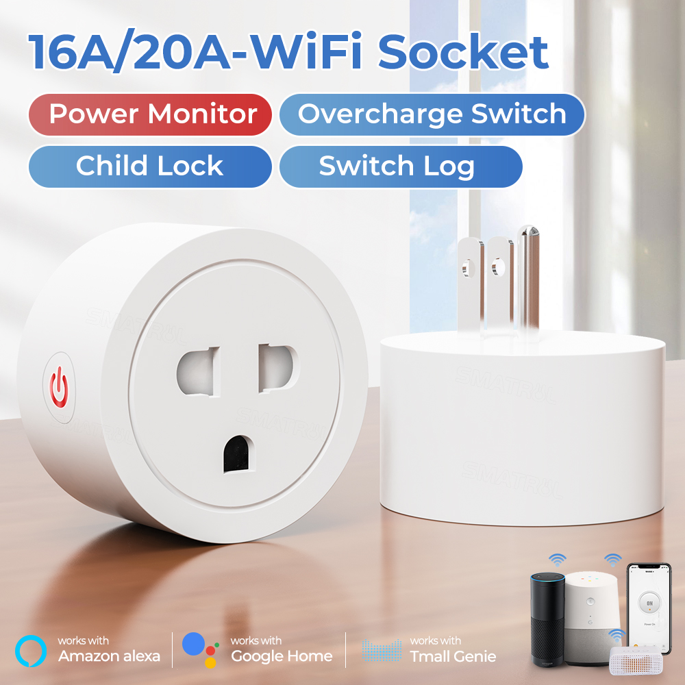 Smatrul Tuya Wi-Fi Smart Plug 20A Đo năng lượng - Điều khiển ổ cắm điện ...