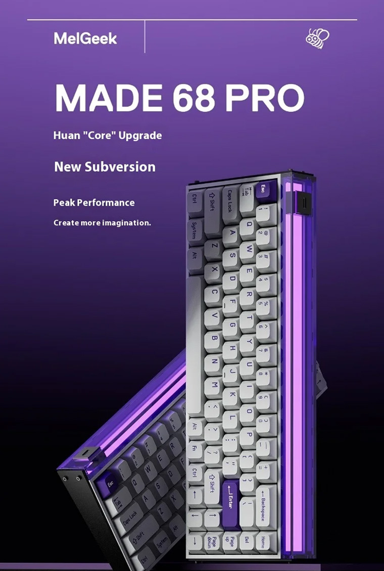 Bàn phím từ tính tùy chỉnh chơi game Melgeek Made68 Pro, Tốc độ quét 16K, Công tắc từ tính TTC ...