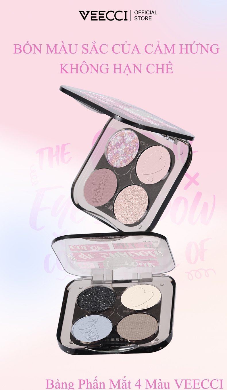 VEECCI Bảng Phấn Mắt Bốn Màu Hiệu Ứng Lì / Ánh Nhũ Bảng Màu Trang Điểm Hàng Ngày 5.2g | Shopee ...