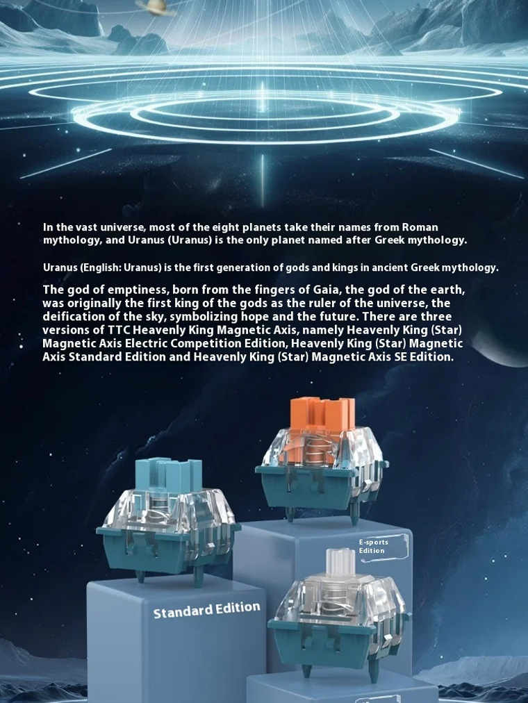 Công tắc từ tính TTC Uranus, Công tắc từ tính tuyến tính, Esports, PC, Cá tính, Đàn hồi lò xo ...