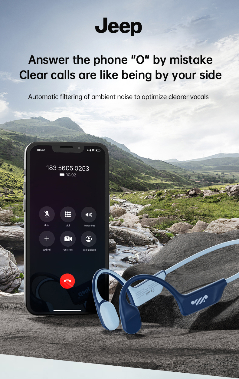 Tai nghe dẫn truyền xương Jeep EC006 Chất lượng âm thanh HiFi Tai nghe Bluetooth có độ trễ thấp ...