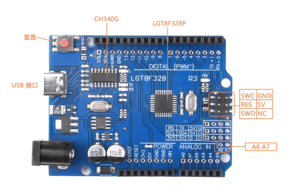 Lgt8f328p Uno R3 Ch340g Ban Phát Triển 16mhz Cho Arduino Uno R3 Thay Thế Atmega328p Shopee 
