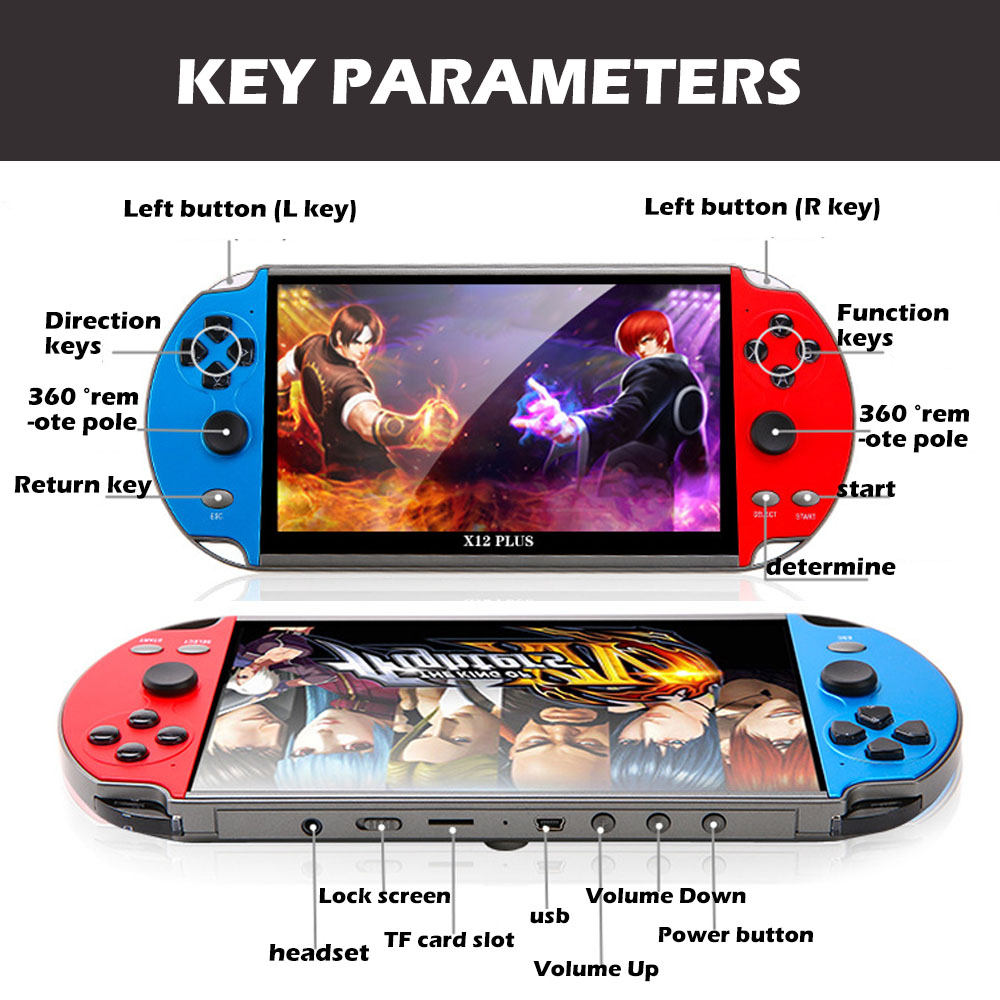 Máy chơi game X12 Plus -20000 trò chơi có sẵn màn hình 7 inch - nghe ...