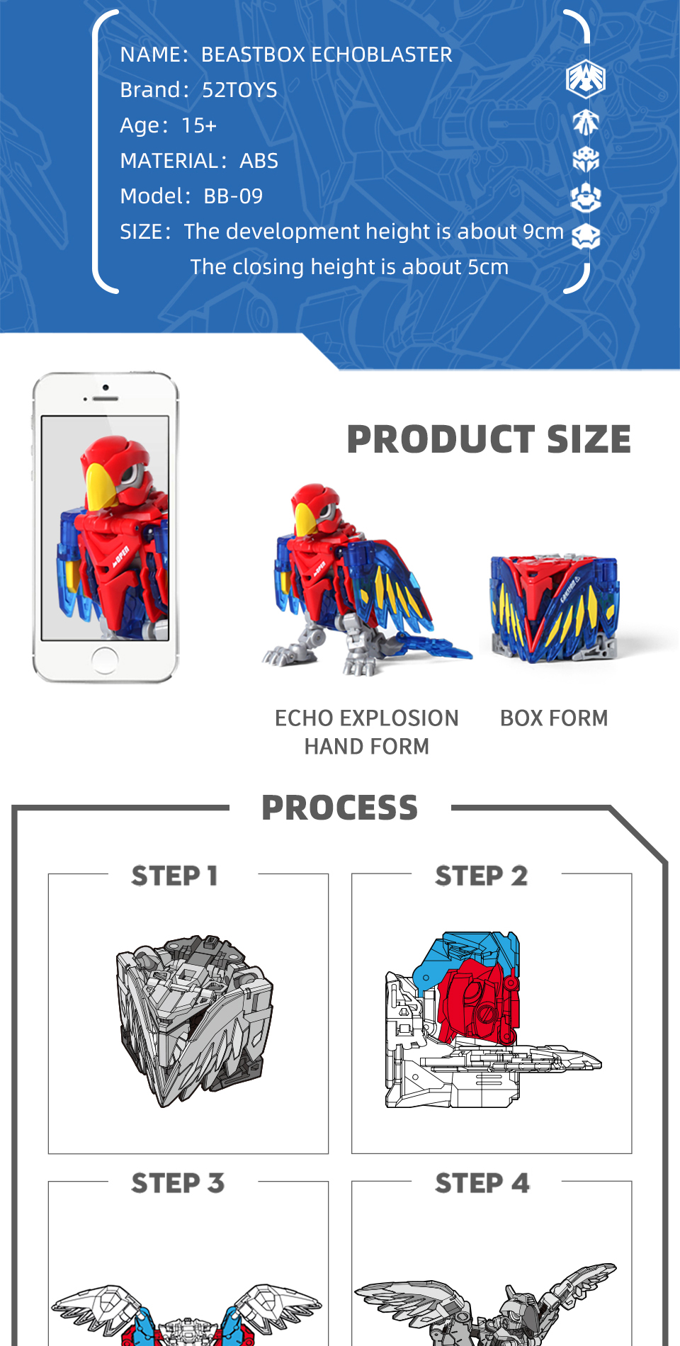 52TOYS đồ chơi lắp ráp mô hình Transformers Figure BEASTBOX BB-09 ECHOBLASTER | Shopee Việt Nam