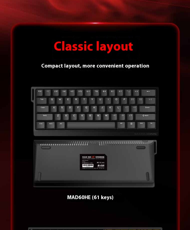 Bàn phím chuyển đổi từ tính MADLIONS MAD 60 / 68HE Eesports với cấu ...