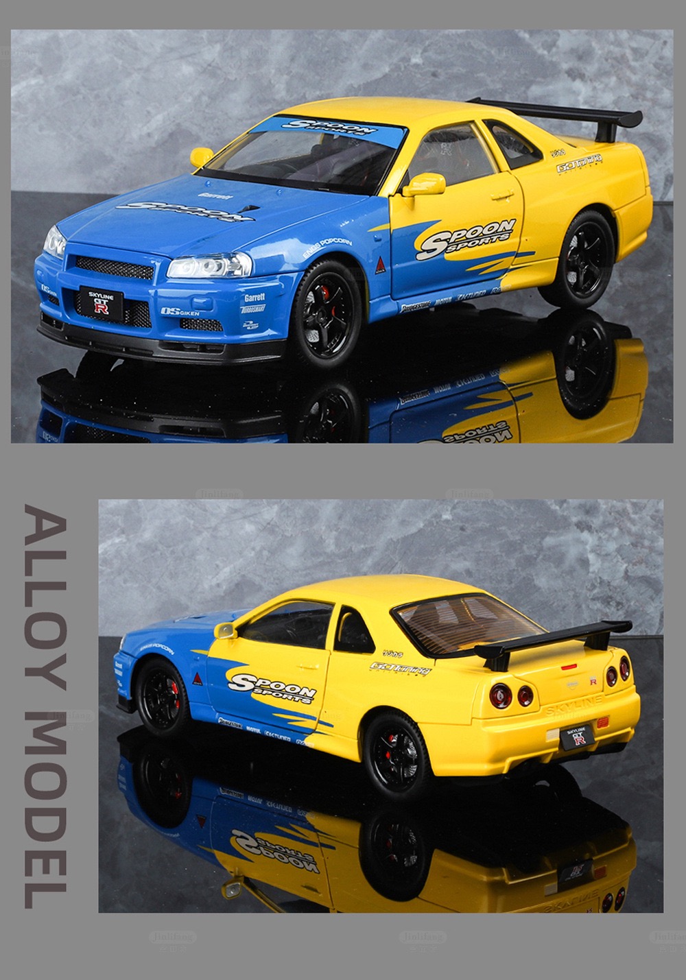 [Rum] Tỉ Lệ 1: 24 Nissan GTR R34 Skyline Hợp Kim Xe Ô Tô Mô Hình Ánh ...
