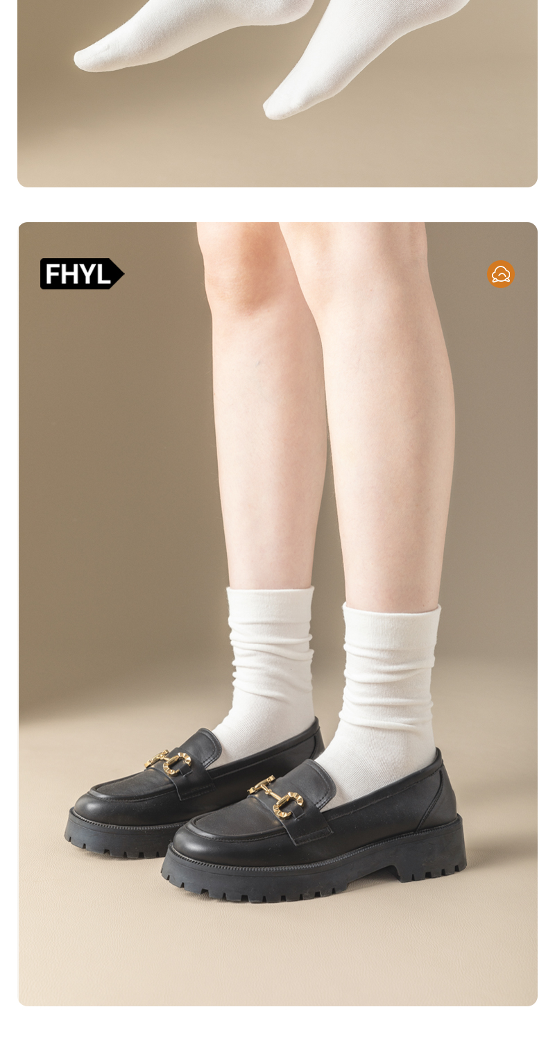 FHYL Vớ cotton Trắng Cổ Cao Mềm Mại Màu Trơn Thời Trang Phong Cách Hàn ...