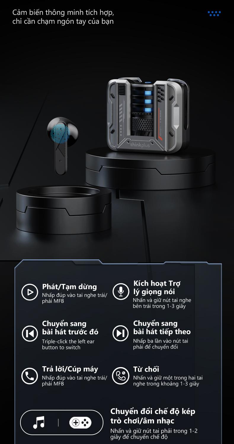 Tai nghe Bluetooth Lenovo LP49 Chống thấm nước thể thao Giảm tiếng ồn ...