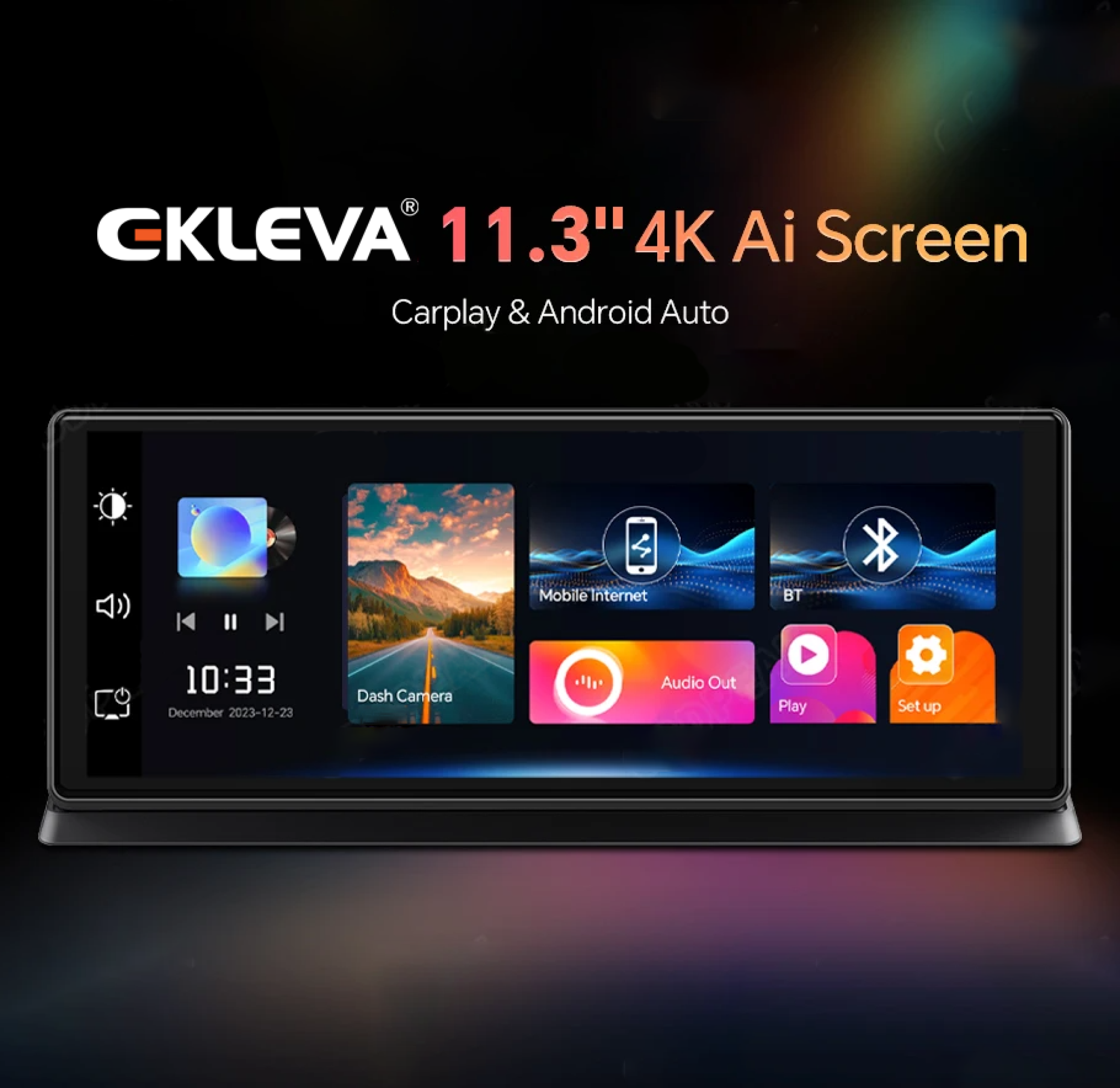 Ekleva 11.3 "DVR ô tô Carplay Android Auto Dashcam 4K 3840 * 2160 ...
