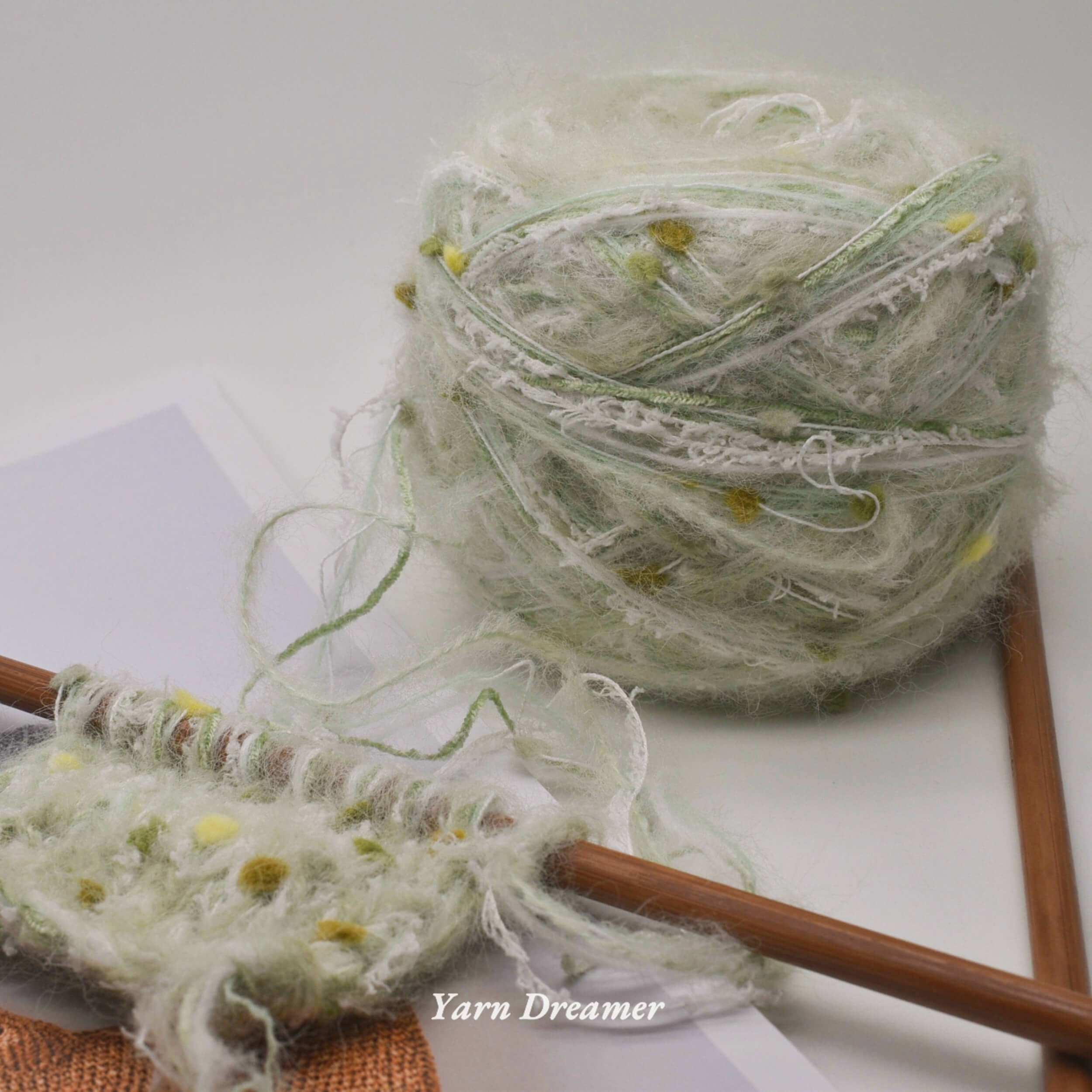 Đan Len Sợi Màu Xanh Lá Cuộn Len Sợi To Sợi Len Sợi Vải Dây Len Sợi To ...