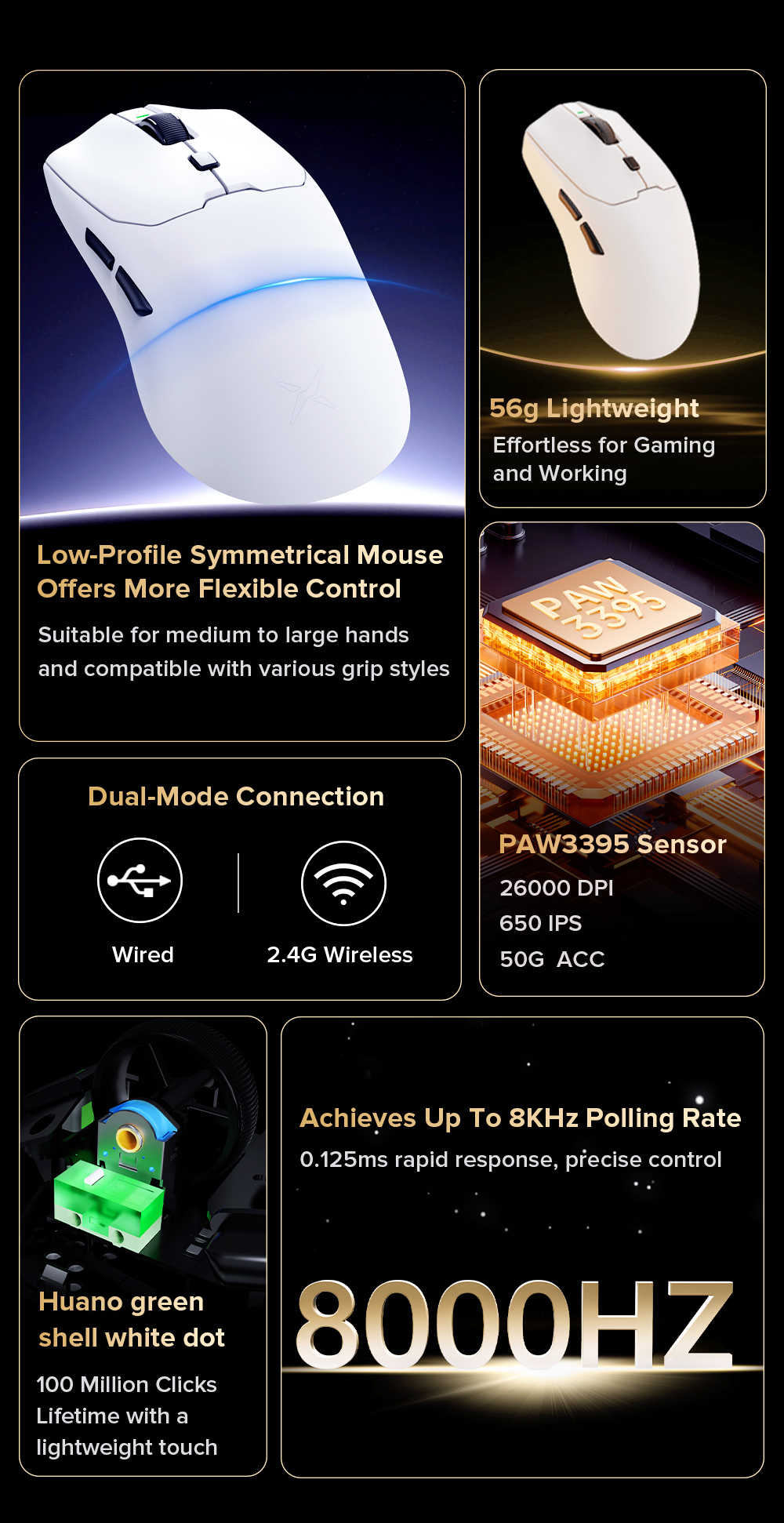 Delux M700 PRO PLUS PAW3395 26000DPI 8000Hz 50G ACC Chuột chơi game ...
