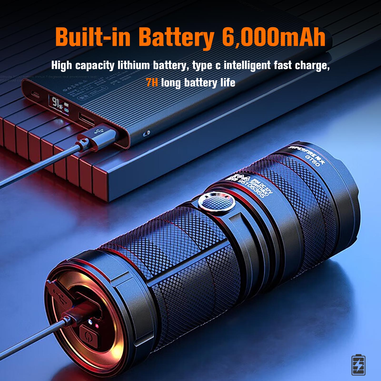 Superfire GT60 36W LED siêu sáng 1680 lumens + đèn pin mềm xhp90 USB ...