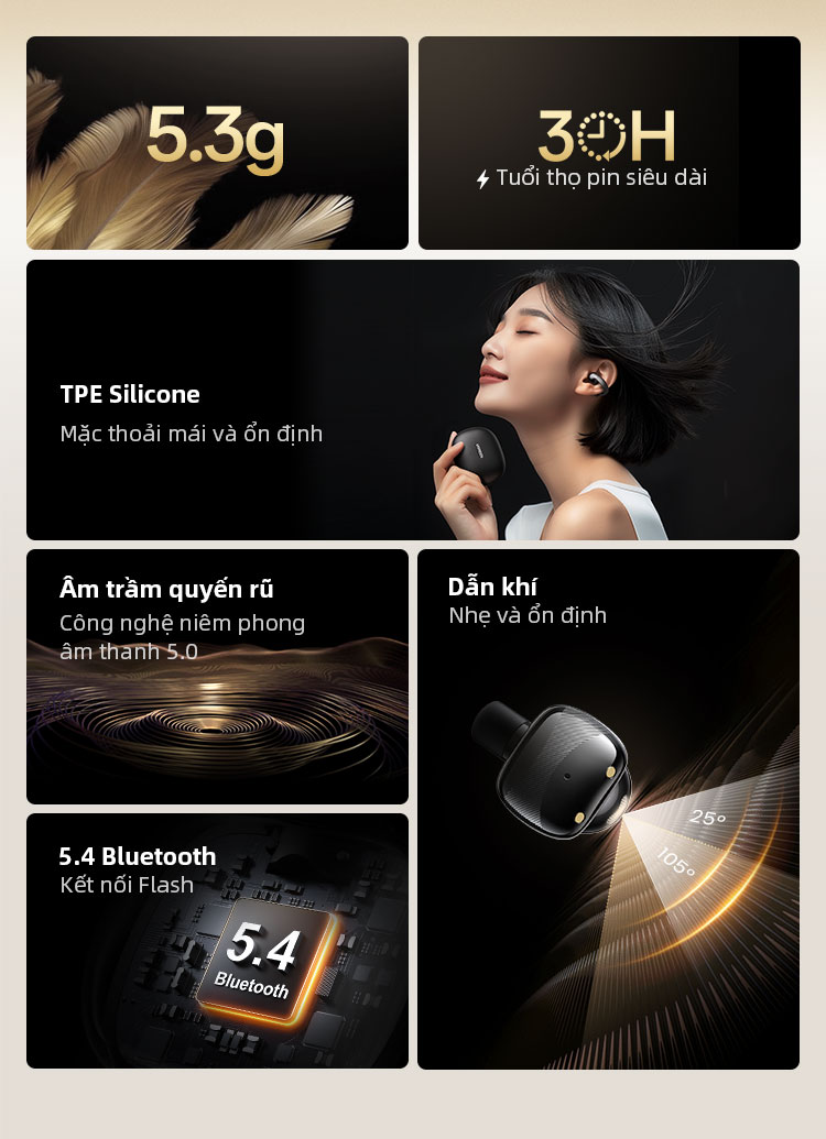 UGREEN HiTune S3 Tai Nghe Không Dây Thật Tai Kẹp Tai Hút Tai Nghe Nhét Tai Âm Thanh Mở Tai Nghe ...