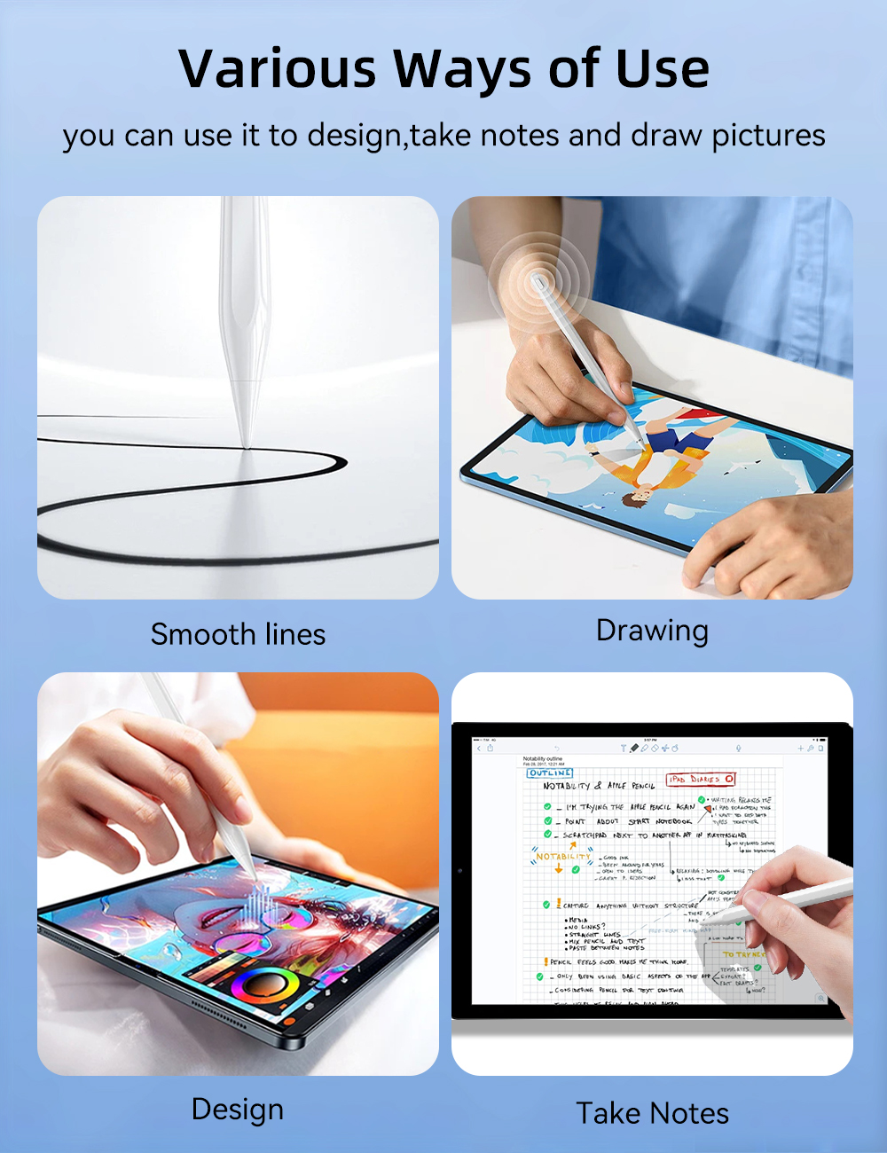 Bút Stylus Cho iPad 11th A16 2025 Pro 11 Air 6th 11 13 M2 M3 Pro 12.9 13 Air 4 Air 5 3 Gen 7 8 9 ...