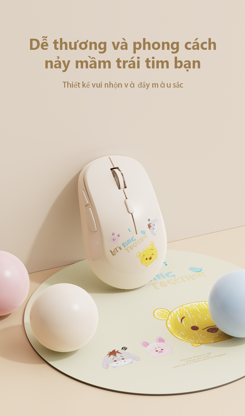 Chuột Không Dây Disney QS-MS01 Chống Thấm Mồ Hôi Thoải Mái Họa Tiết Dễ Thương | Shopee Việt Nam