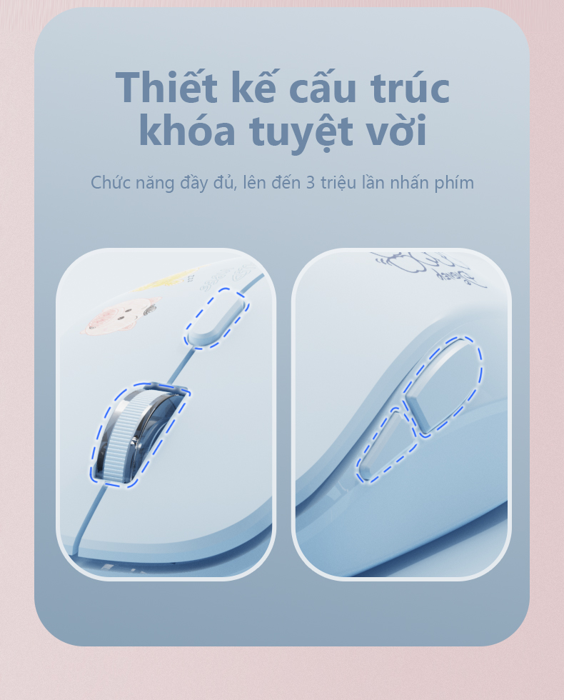 Chuột Không Dây Disney QS-MS01 Chống Thấm Mồ Hôi Thoải Mái Họa Tiết Dễ Thương | Shopee Việt Nam
