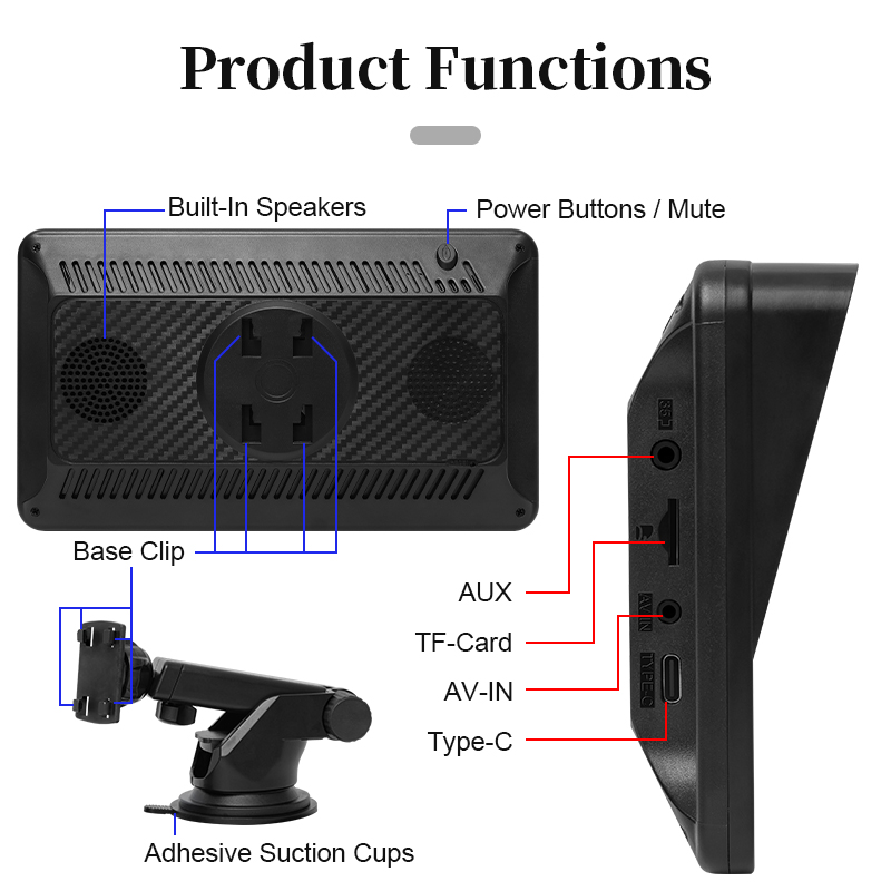 Hippcron CarPlay Android Auto Car Radio Máy nghe nhạc Video đa phương ...