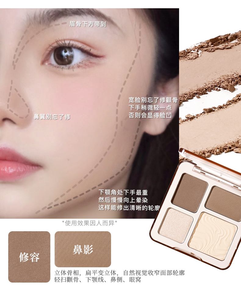 Xixi Facial Highlighter Makeup Palette Face Matte Shadow Lasting Glow ...