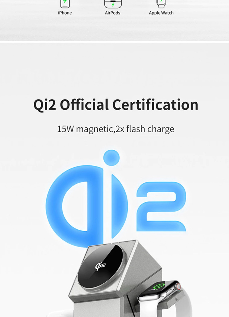 MAXCO MW11 Qi2 3-in-1 Touch Rotary wireless Charger 15W fast charging ...