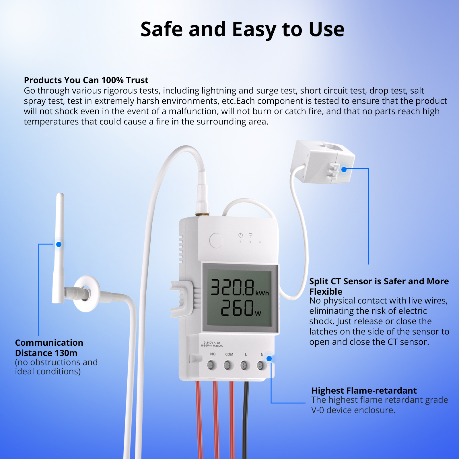 Sonoff POWCT 100A Max WiFi POW Ring Đồng hồ đo công suất thông minh ...