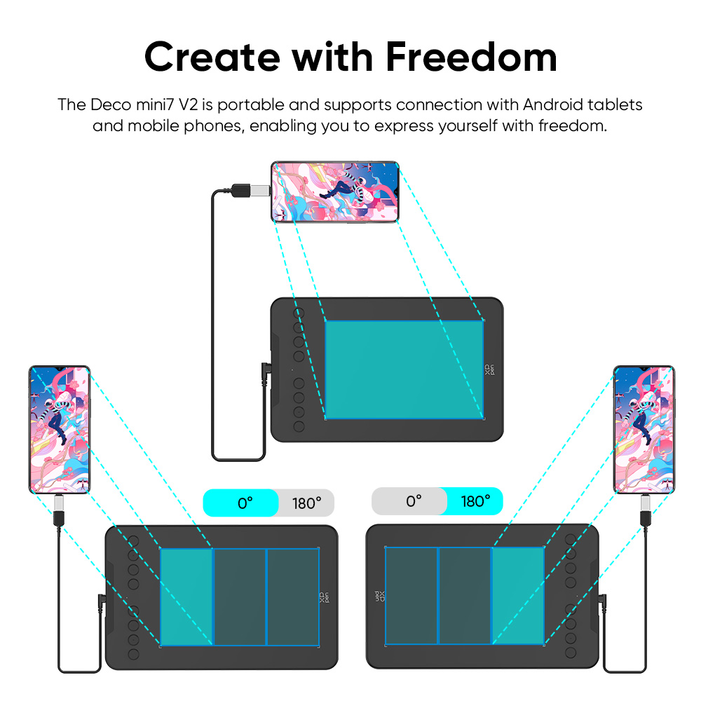 Máy tính bảng vẽ đồ họa XPPen Deco mini7 V2 kèm bút cảm ứng lực 16384 mức (7x4,37 inch) | Shopee ...