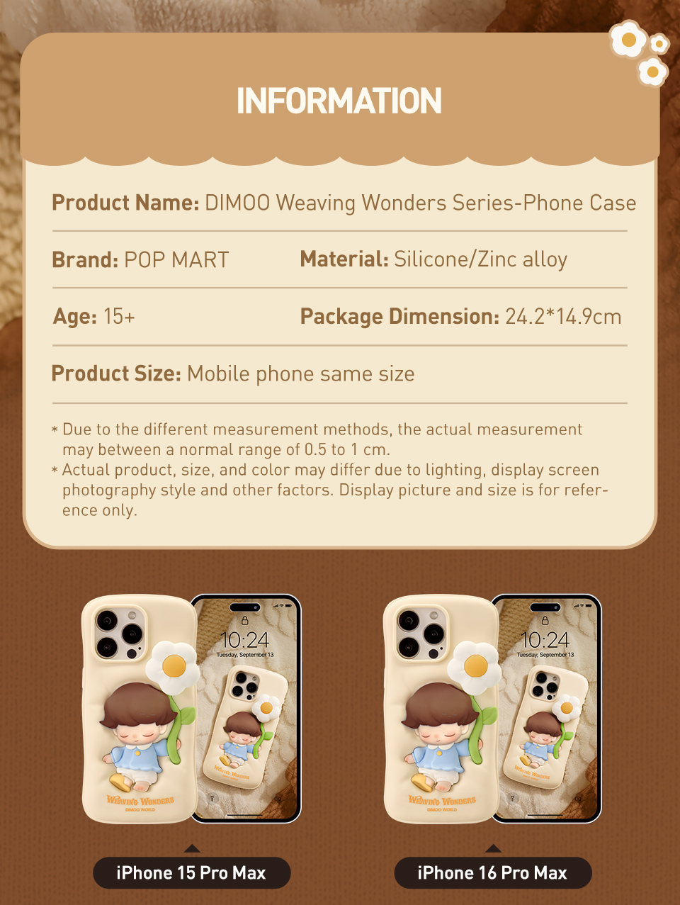 POP MART DIMOO Weaving Wonders Series-Phone Case for iPhone 15 / 16 Pro ...