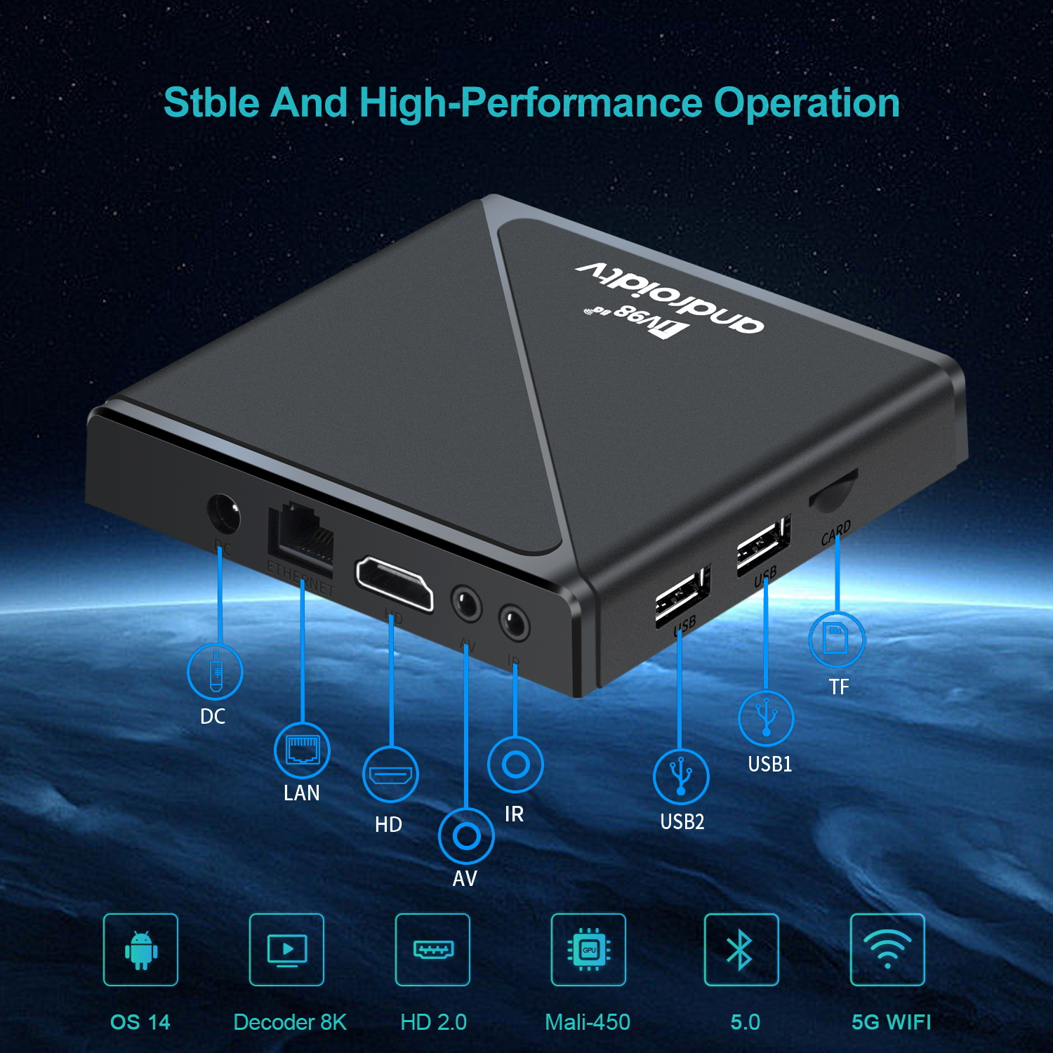 Android TV98 ATV Pro Smart TV Box 16GB + 256GB, có chức năng Bluetooth ...