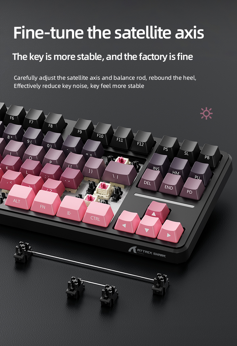 Bàn phím chơi game Bluetooth Attack Shark X87 Macro Drive, Bàn phím cơ ...