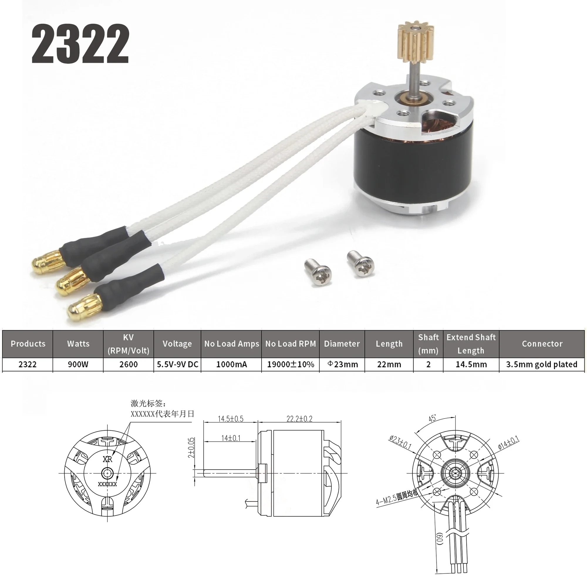 Neebrc 2322 2600KV Động cơ không chổi than AM32 45A Outrunner RC ...