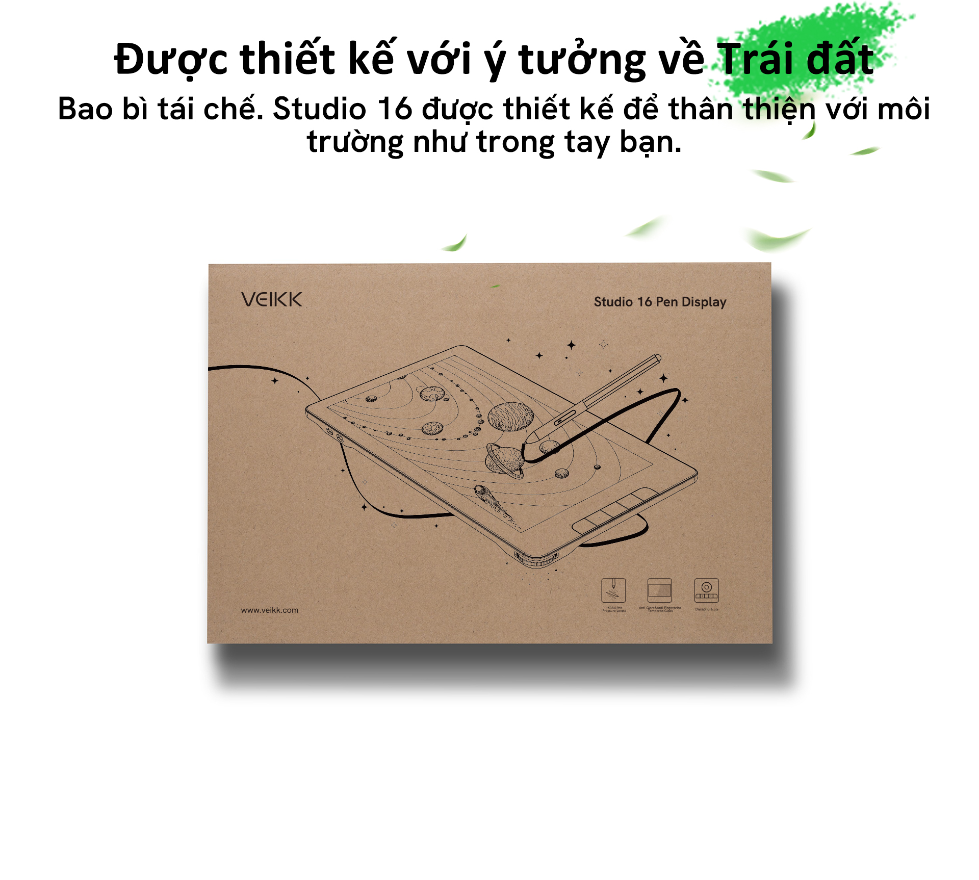 Veikk Studio 16 Màn hình vẽ Máy tính bảng vẽ 15,6 inch có màn hình Màn ...