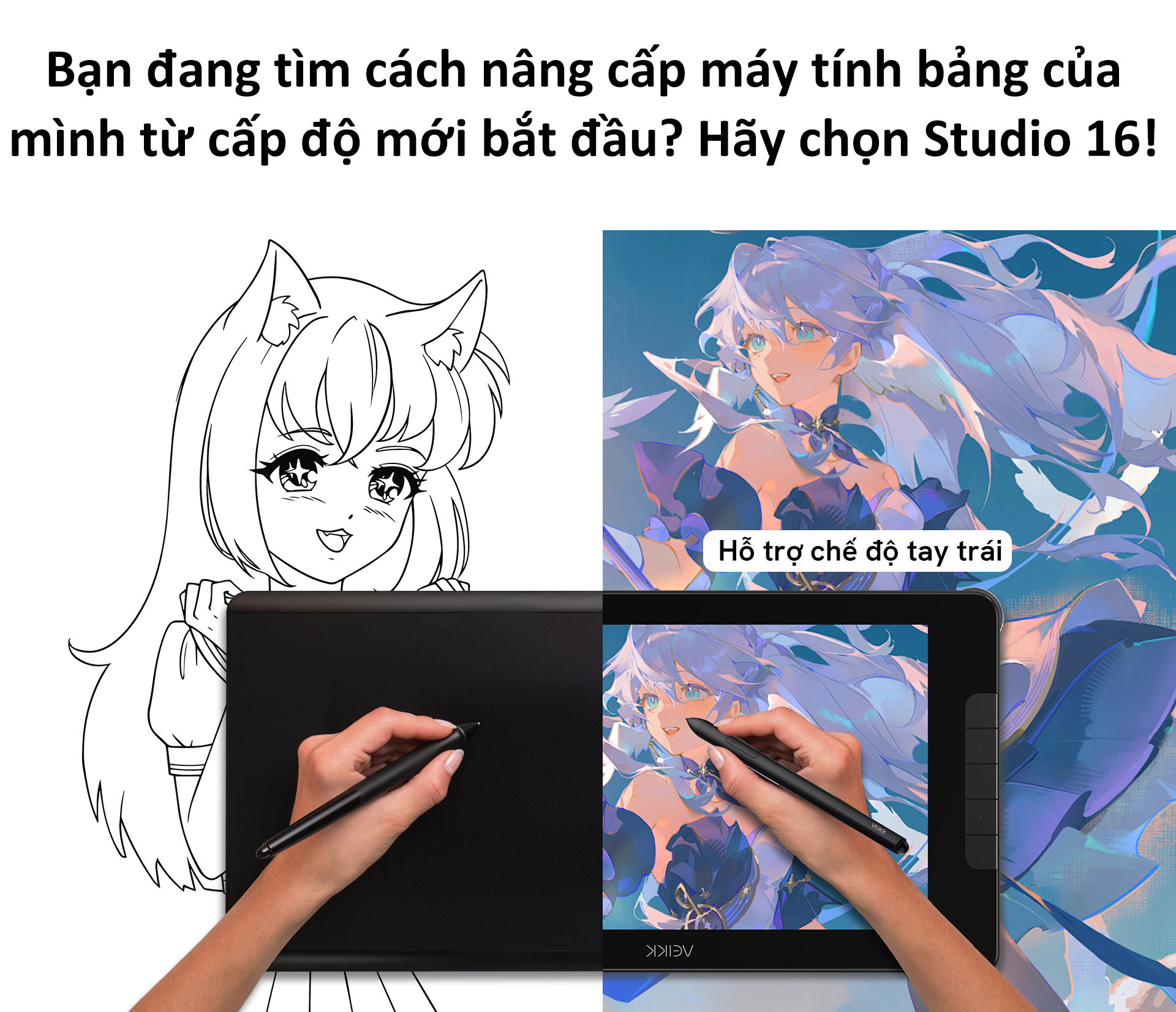 Veikk Studio 16 Màn hình vẽ Máy tính bảng vẽ 15,6 inch có màn hình Màn ...