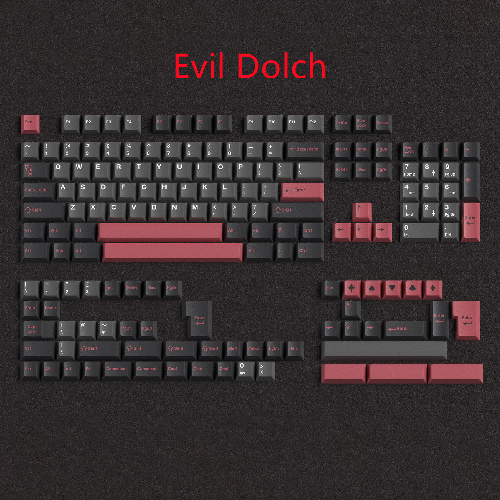 Gmk Evil Dolch Keycaps 171 Phím ABS Double Shot Cherry Profile Keycaps ...