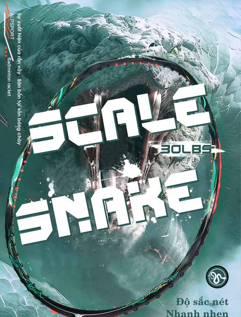 ALP V5 Scaly Snake Rắn 13.6KG 5U G6 Khung Sóng 100% Chính Hãng Sợi Carbon Vợt Cầu Lông Nhẹ Tấn ...