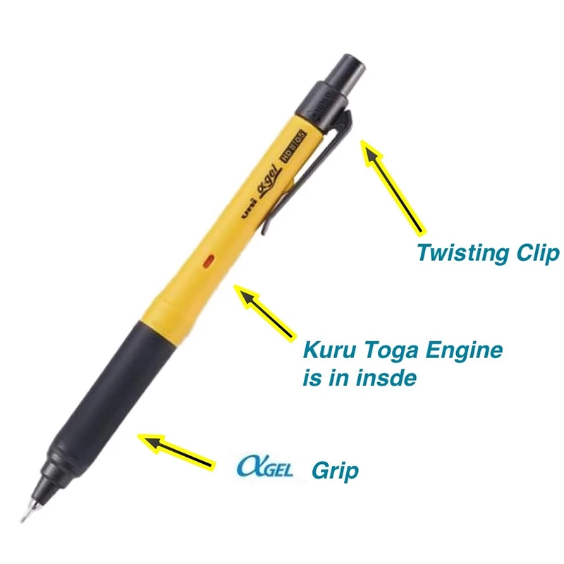 Uni M5-1009GG Alpha-Gel Switch Bút Chì Cơ, Hold & Kuru Toga Tự Động 0.5 ...
