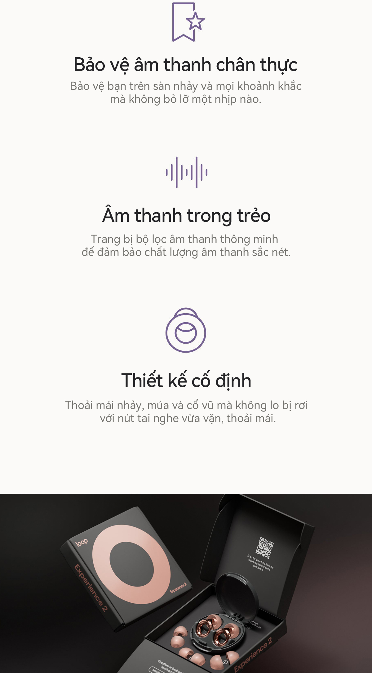 Loop Experience 2 - Nút tai giảm tiếng ồn (-18dB) để tập trung, phụ huynh, du lịch, buổi hòa ...