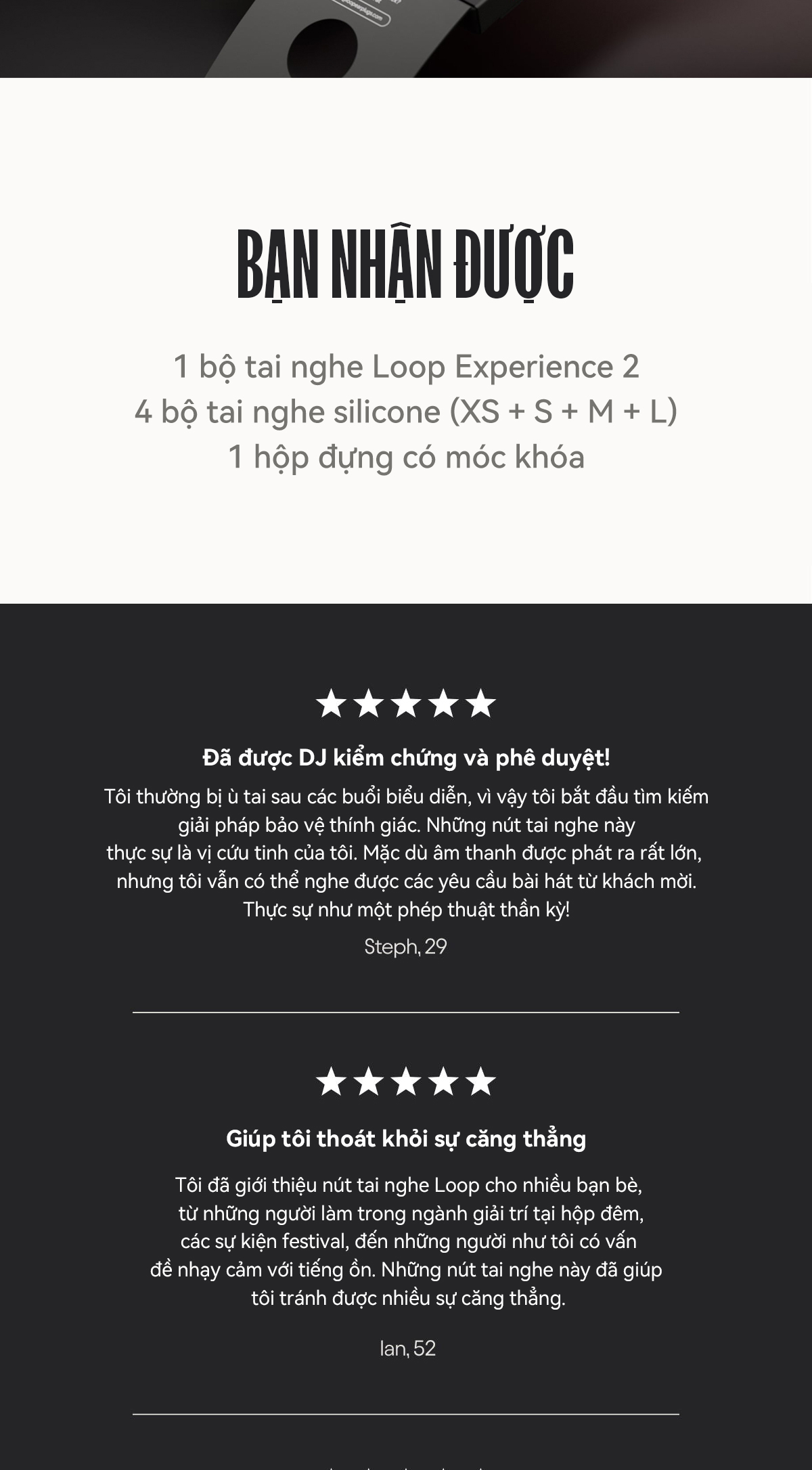 Loop Experience 2 - Nút tai giảm tiếng ồn (-18dB) để tập trung, phụ huynh, du lịch, buổi hòa ...