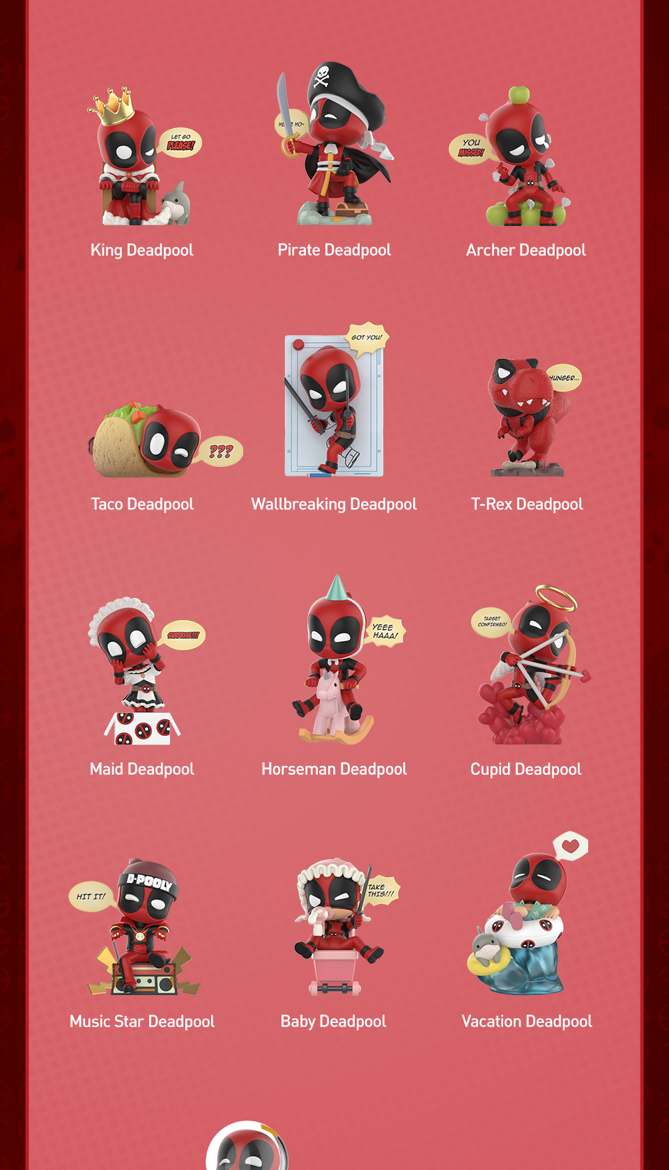 POP MART Marvel Deadpool Series Figures Blind Box Action Toys Figure ...