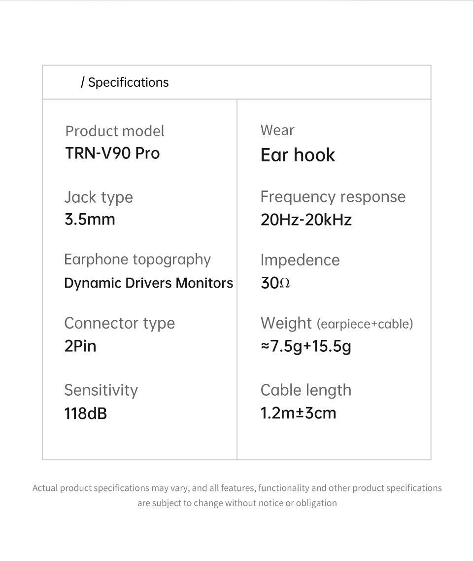 Tai nghe nhét tai TRN V90 Pro 2DD + 4BA Bộ điều khiển HiFi Bass IEM Tai ...