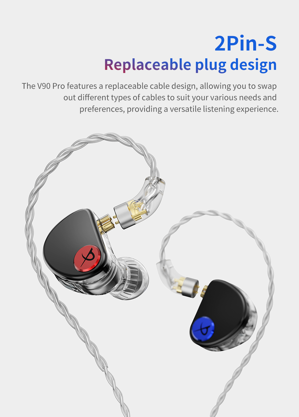 Tai nghe nhét tai TRN V90 Pro 2DD + 4BA Bộ điều khiển HiFi Bass IEM Tai ...