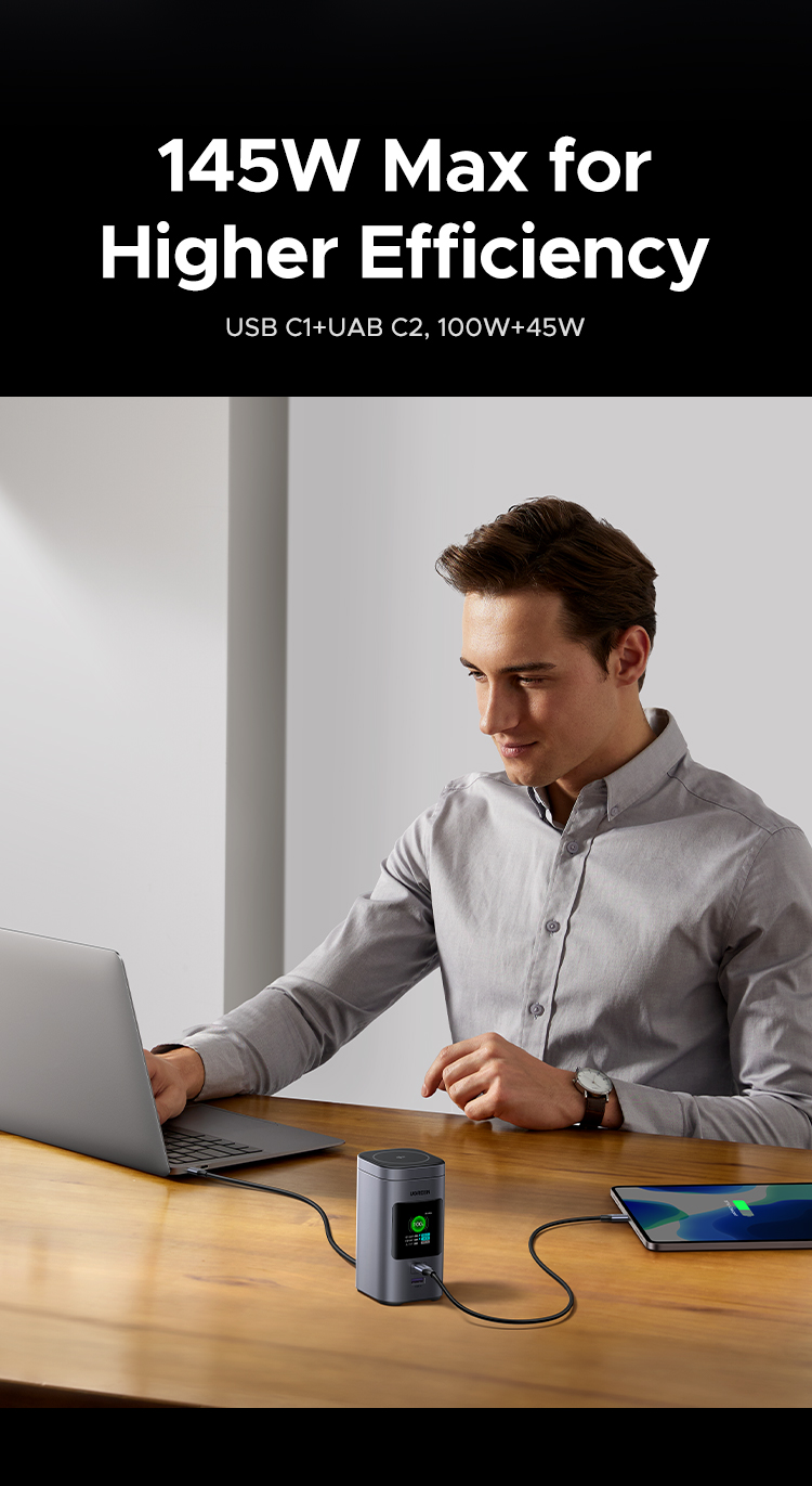 Qi2 15W-Nexode 】 UGREEN 20000mAh 145W power bank qi2 15W MPP magnet 'netic sạc không dây cột ...