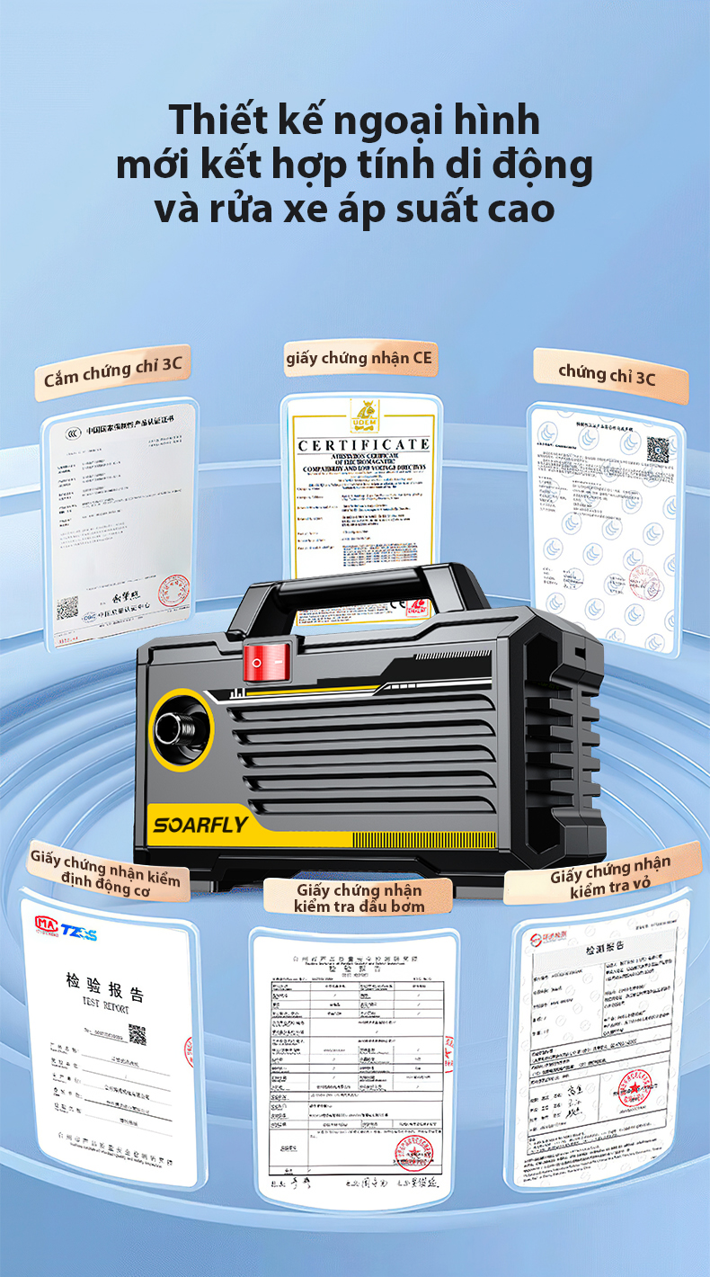 SOARFLY 4800W - Lõi đồng 100% - Máy rửa xe mini - Máy rửa xe mini Máy ...