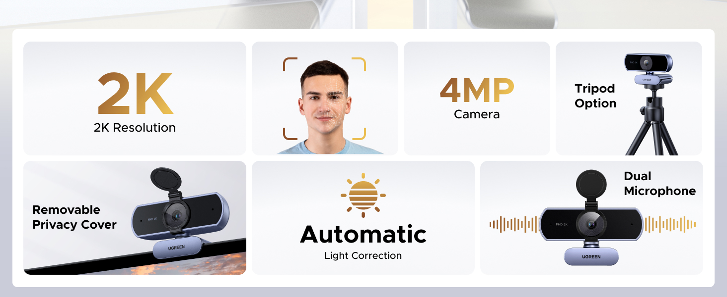 Ugreen USB webcam 2K HD Mini webcam Cho Laptop Máy Tính Web Camera ...