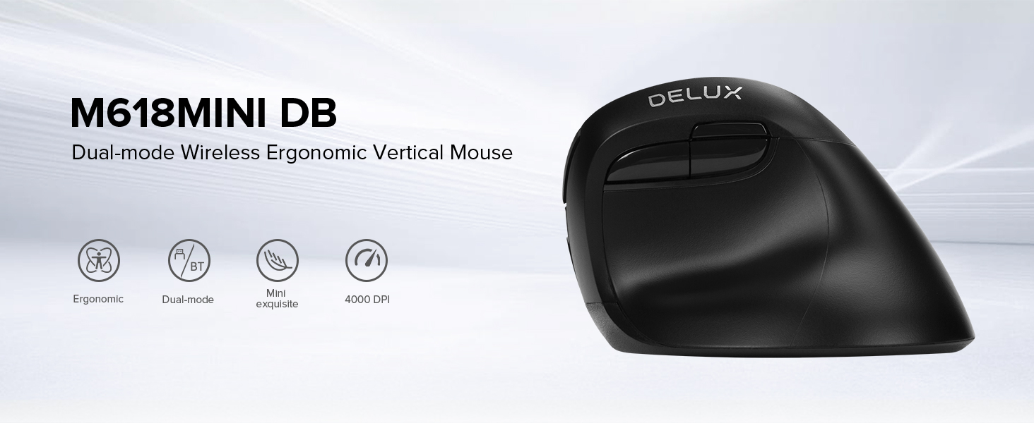 Delux M618Mini DB Không Ánh Sáng Im Lặng Kép Không Dây 2.4GHz Bluetooth ...